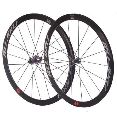 China Lightweight RUJIXU 700C Wheelset Bicycle Road V Brake Clincher 18/21 Spoke Aluminum Alloy Bike Wheels for Road Commuting for sale