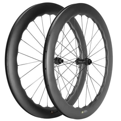 China Carbon Fiber UD Matte 700C Disc Brake Wheelset Customized Racing Bike Wheels Spokes Pillar 1423 for sale