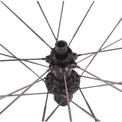 China Zwarte Carbon Racefiets Wielset Met Carbon Fiber Spaken En Straight Pulls Te koop