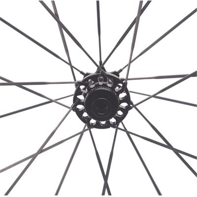 China Zwarte Carbon Racefiets Wielset Met Carbon Fiber Spaken En Straight Pulls Te koop