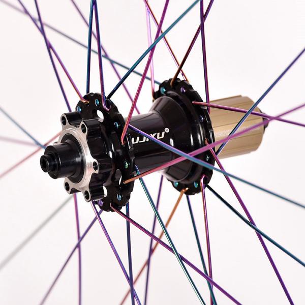 Quality Carbon Fiber Hub 700C Road Wheelset 46mm Depth Disc Brake 32 Holes Spokes for sale