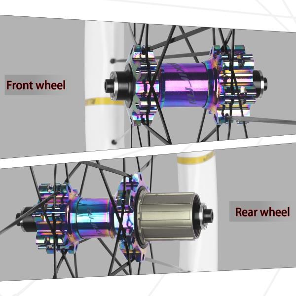 Quality 5853mm 700C Carbon Fiber Road Bike Wheels 6 Claws 3 Teeth Spoke Hole 24 - 24H for sale