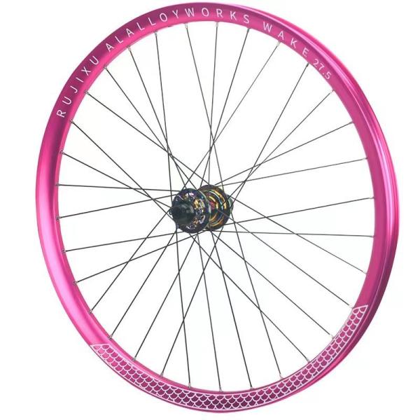 Quality Pink Finishing 26" Mountain Bike Wheelset AM DH 32H Spoke Hole Dirt Bike for sale