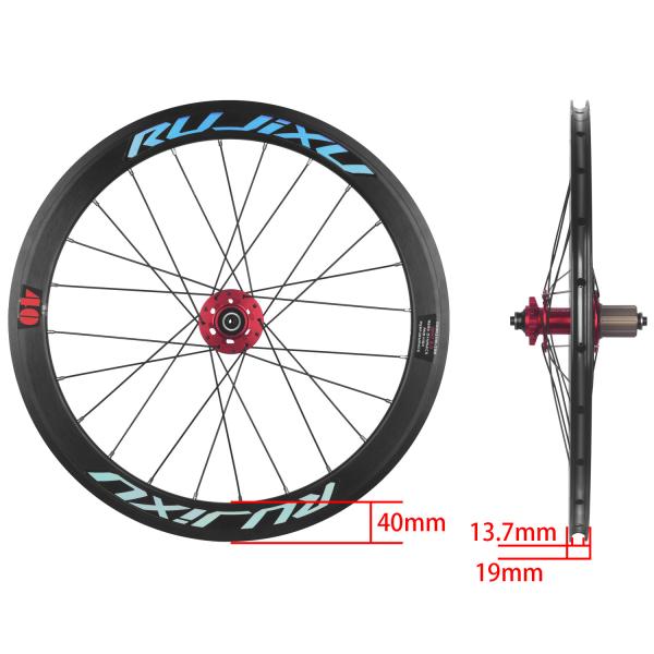 Quality Aluminum Alloy 20 Inch 451 Wheelset UD Finishing 24 / 24H 40mm Rim Depth for sale