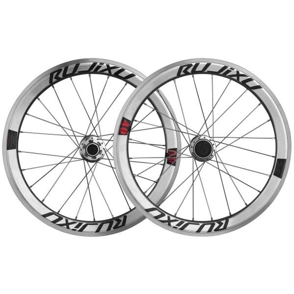 Quality Road Bicycles 20 Inch Silver Folding Bike Wheel Set With Disc Brake And 120 Rings Hub for sale