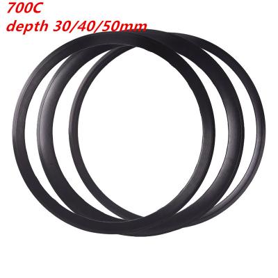 China Aluminum Alloy Wheelset Rim 50mm Depth 700C Bicycle Rim With 6.5mm French Valve 21 Hole Disc Brake System for sale