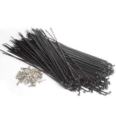 China 2mm Diameter Bicycle Spare Parts Stainless Steel Bicycle Spokes With Black J-Bend Spoke And Pillar 1423 for sale