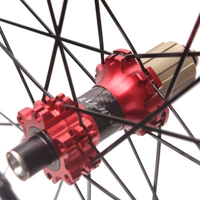 China Lightweight Disc Brake Road Bicycle Wheelset 700c Tubeless Type 24H Spoke Hole for sale