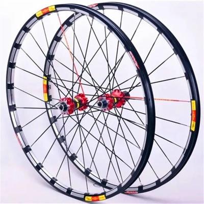 China 24 Holes Carbon Fiber MTB Wheelset Straight Ribbed Smooth Bearings Front 2 Edge 4 Aluminum Wheels for sale