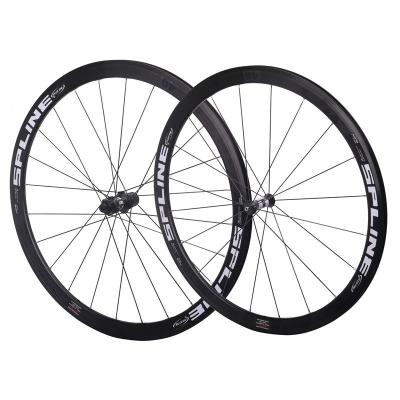 China 700C Black V Brake Wheelset 30mm Depth Aluminium Alloy Rim Clincher Carbon Wheelset for sale