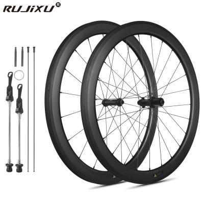 China Customizable V Brake Wheelset 700C UD Matte Finishing Pillar Spoke Tubeless Rim Brake Wheelset for sale
