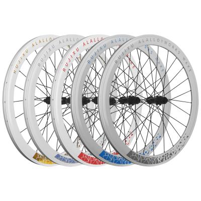 China Customizable Road Bike Wheel Set 50mm Rim HUB120 V Brake Disc Brake for sale