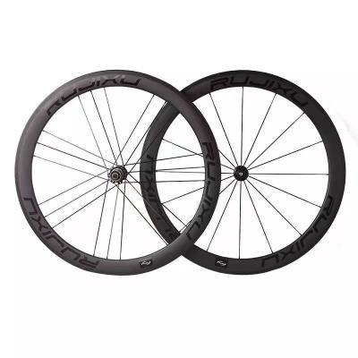 China Toray Customized V Brake Wheelset Carbon Racing Bike Wheels 50mm Tubeless Te koop