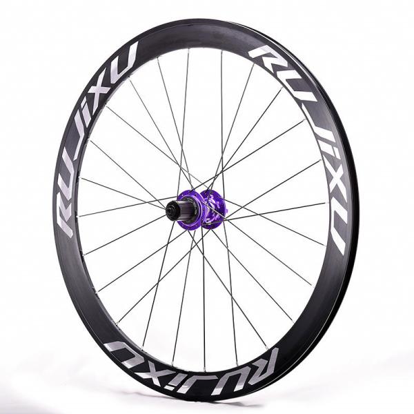Quality 700C Road Bicycle Wheel Set Black With Disc Brake And 50mm Frame Height Six Jaw for sale