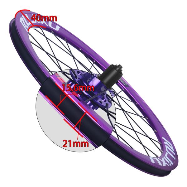 Quality Purple 20 Inch Bike Wheelset Disc Brakes 20" 451 Wheelset 120 Rings Side Mounted for sale