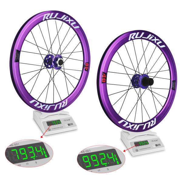 Quality Purple 20 Inch Bike Wheelset Disc Brakes 20" 451 Wheelset 120 Rings Side Mounted for sale