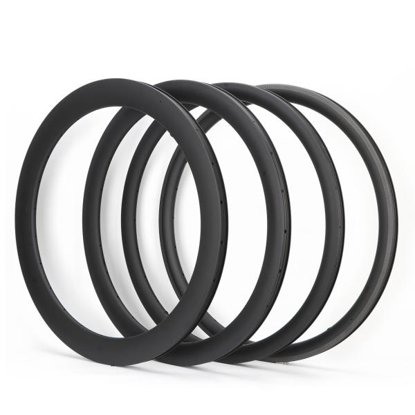 Quality 38mm Frame Carbon Fiber Bike Rims 700c With 24H Spoke Holes And Disc Brake Rings for sale