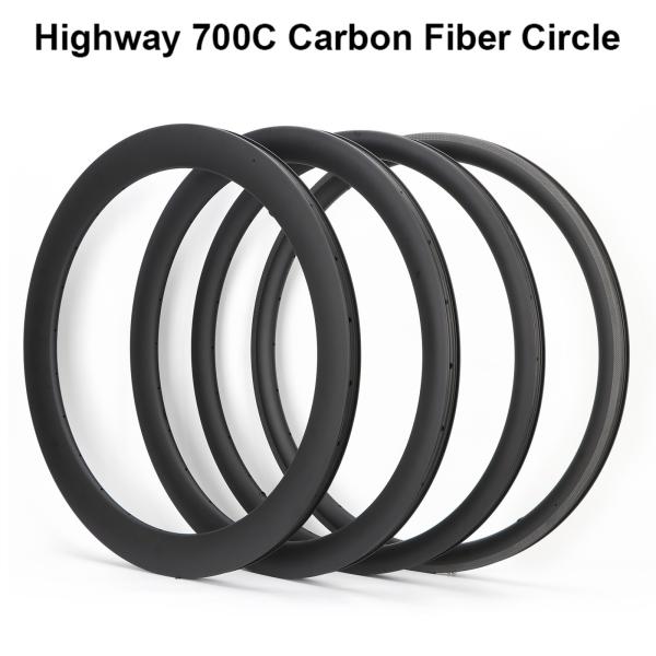 Quality 38mm Frame Carbon Fiber Bike Rims 700c With 24H Spoke Holes And Disc Brake Rings for sale