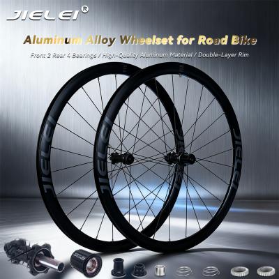 China 700C Road Bike Wheelset with 38mm Height Aluminum Alloy Rim and 24H Spoke Holes for HG 8-12 Speed Compatibility for sale