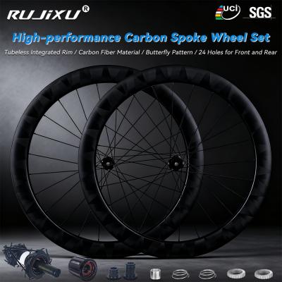 China 55mm Depth Carbon Fiber Road Bike Wheelset with 36T Ratchet Hub and Custom Logo MOQ 2 Pairs for sale