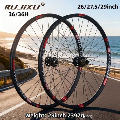 China 6061 Aluminum Alloy Mountain Bike Wheelset with 6-Pawl 3-Tooth Hub and 36H Spoke for Disc Brake Compatibility for sale