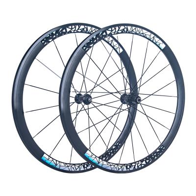 China RUJIXU 700C Road Bike Wheelset with 40mm Height Aluminum Alloy Rim and Clincher Tubeless-Ready V Brake Wheelset for sale
