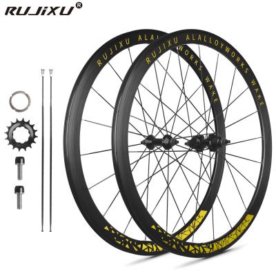China RUJIXU 700C Ultra-Light Aluminum Alloy Road Bike Wheelset with 40mm Rim Depth and Clincher Tubeless-Ready V Brake Wheelset for sale