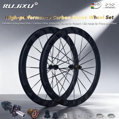 China 50mm Frame Height Carbon Fiber Disc Brake Wheelset with 36T Ratchet Hub and Carbon Fiber Spokes for sale
