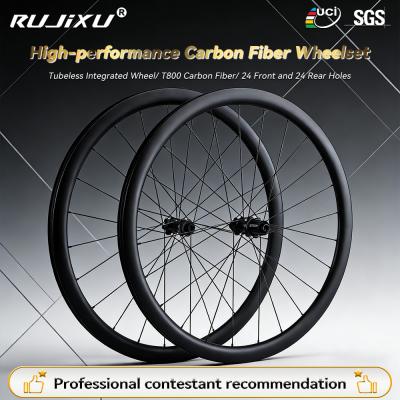China 38mm Frame Height T800 Carbon Fiber Disc Brake Wheelset with 36T Ratchet Hub for Road Bikes for sale