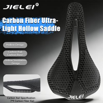 China JIELIE T800 Carbon Fiber Bicycle Saddle Lightweight with Rapid Heat Dissipation for Road and Mountain Bikes for sale