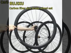JIELEI High Quality 700c Carbon Fibre Bicycle Wheelset 46mm 24 Holes Four Claw Clincher Disc Brake Tubeless Road Bike Wheels