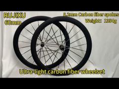 Ultra-Light 700C Carbon Fiber Road Bicycle Wheel Set 28mm Wide 60mm 5.2mm Carbon Fiber Spokes 20 Holes Disc Brake Wheelset