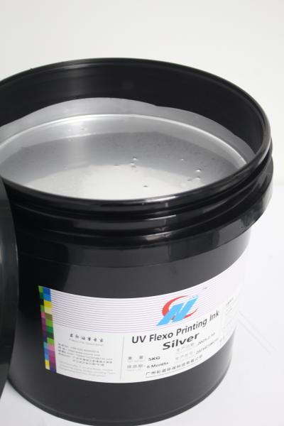 Quality Silver UV Flexo Ink Strong Metallic Feel Safe Environmentally Friendly for sale