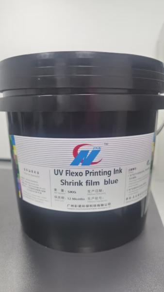 Quality UV Shrink Film Ink Blue Scratch Resistance Non Stick To Bottle Body for sale