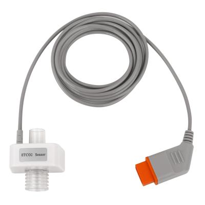 China Reusable End Tidal CO2 Sensor Clinical ETCO2 Cable Compatible With Nihon Kohden for sale