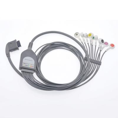 China Lightweight ECG Holter Cable Durable ECG Monitor Cable 10 Pin Connector For Heart Monitoring for sale