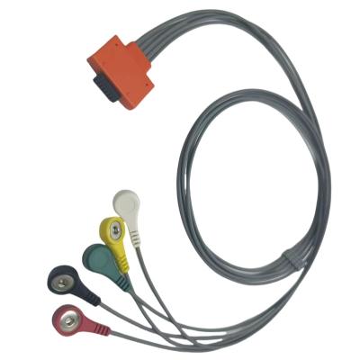 China CE Certified 5 Lead ECG Cable PVC Medical Cable 1.2 Meter FHY for sale