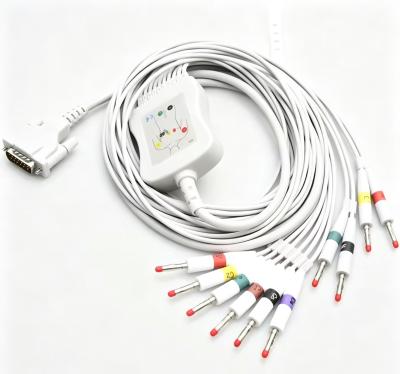 China DB15 ECG Cables And Leadwires AHA ECG Trunk Cable 3m For Schiller AT3/AT5/AT6/AT10/AT60 for sale