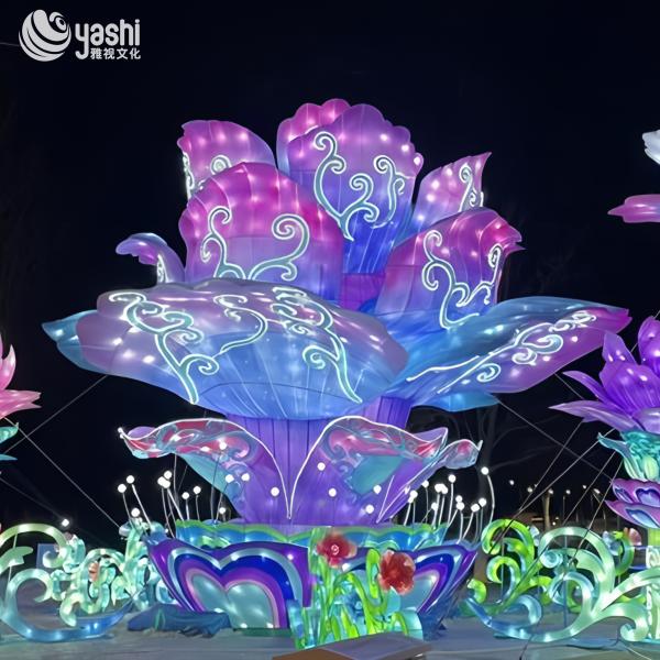 Quality Chinese Festival LED Zigong Lantern Large Artificial Flower Sculpture Detachable for sale