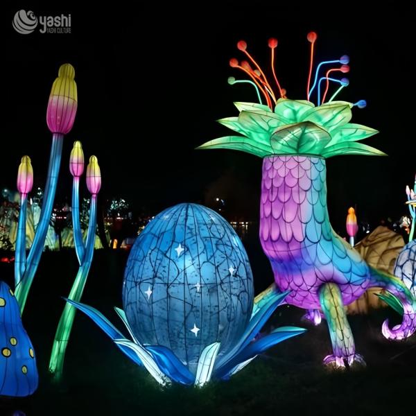 Quality Custom Giant Fantasy Floral Lantern, Artistic Stylized Flower LED Light for sale