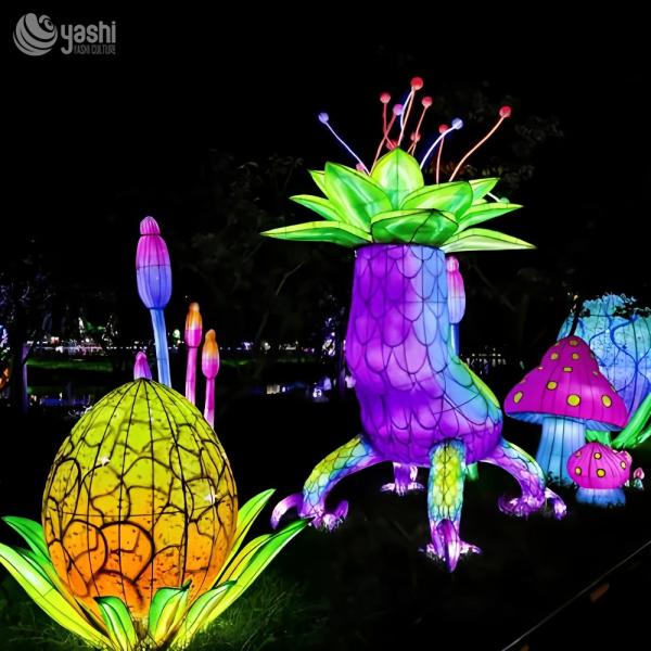 Quality Custom Giant Fantasy Floral Lantern, Artistic Stylized Flower LED Light for sale