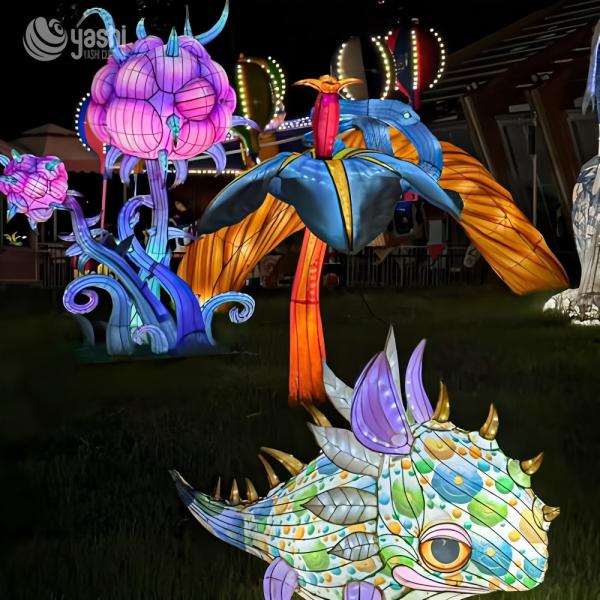 Quality Custom Giant Fantasy Floral Lantern, Artistic Stylized Flower LED Light for sale