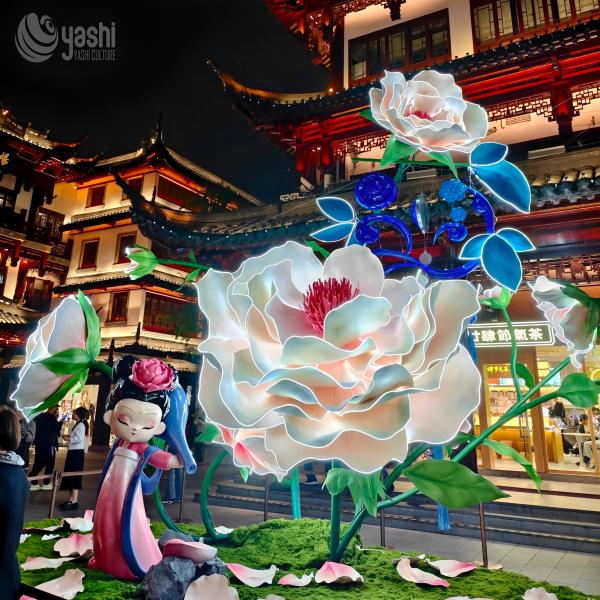 Quality Grotesque Flower Zigong Lantern 180CM - 200CM for Festival Park Decorations for sale