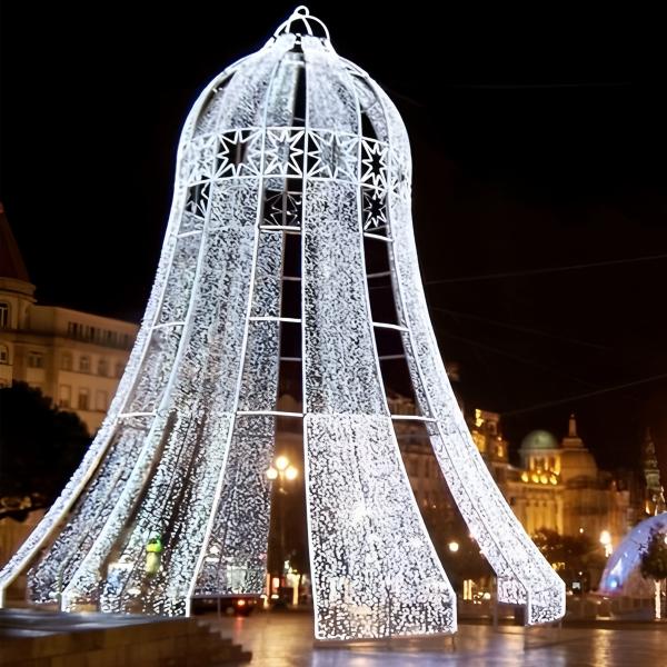 Quality Custom Giant Christmas Bell Light Sculpture, Outdoor Waterproof LED Bell Arch for sale