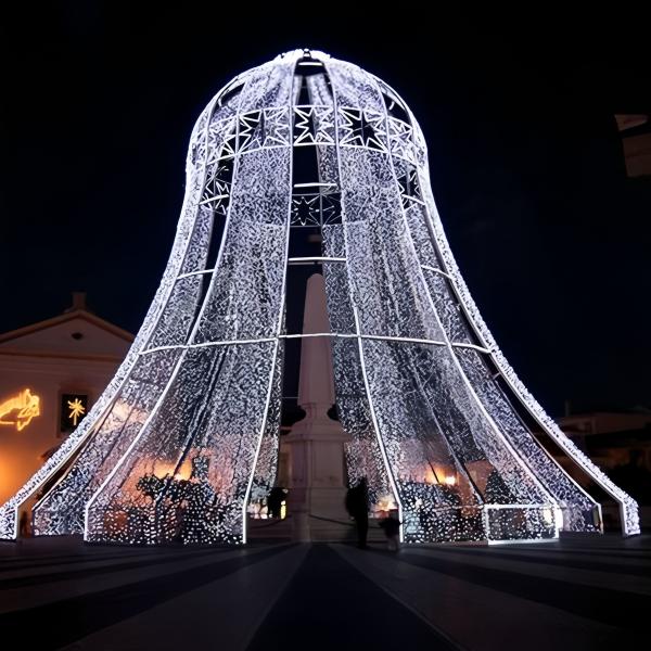 Quality Custom Giant Christmas Bell Light Sculpture, Outdoor Waterproof LED Bell Arch for sale