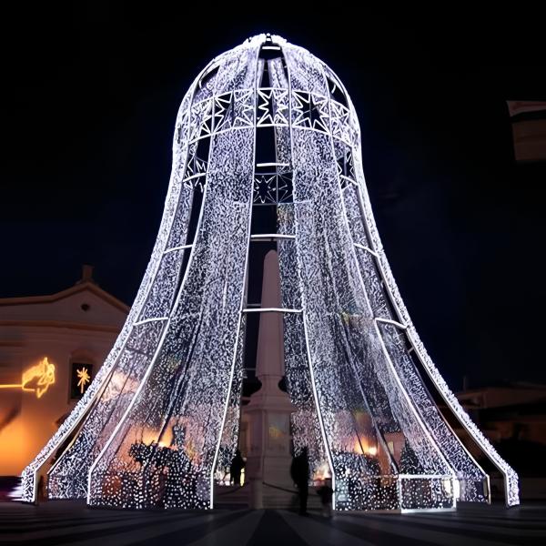 Quality Custom Giant Christmas Bell Light Sculpture, Outdoor Waterproof LED Bell Arch for sale