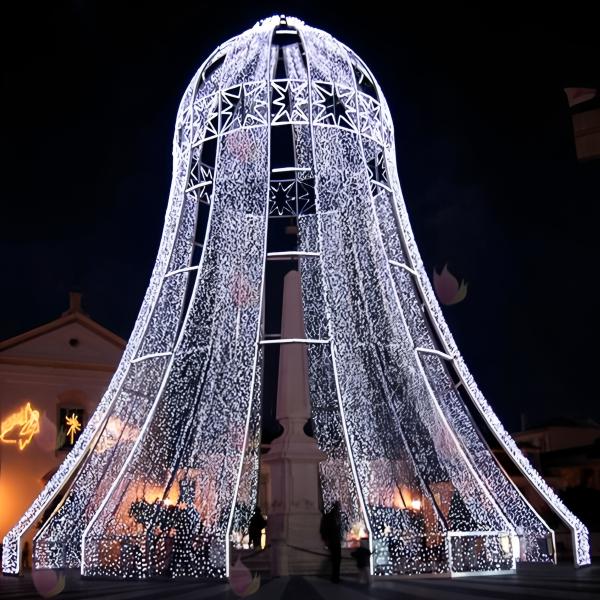 Quality Custom Giant Christmas Bell Light Sculpture, Outdoor Waterproof LED Bell Arch for sale