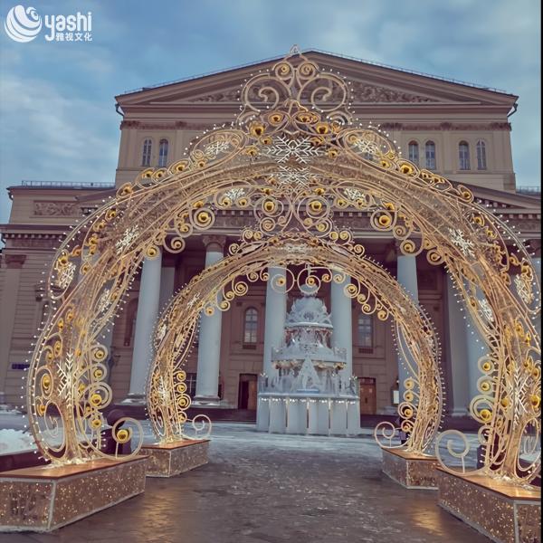 Quality Christmas Wedding LED Lighting Wire Arch Gate Large Handmade for sale