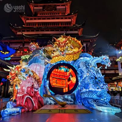 China High End Handcrafted Dragon Sculpture Festive Lantern For Outdoor for sale