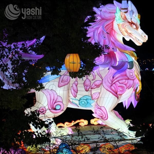 Quality Custom Nine‑Tailed Fox Zigong Lantern, Mythical Oriental Nine Tails Fox LED for sale